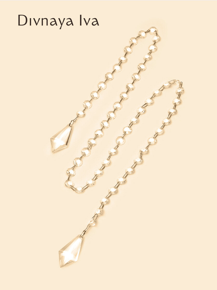 Гирлянда хрустальная, декоративное украшение, подвеска, форма ромб, Divnaya Iva ( Дивная Ива)