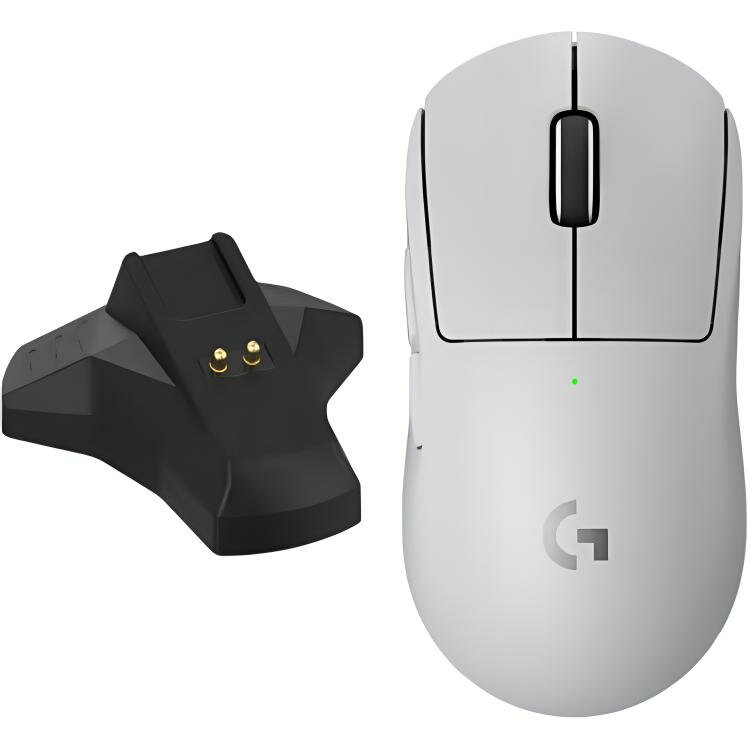Игровая мышь беспроводная Logitech G PRO X SUPERLIGHT, GPW 3rd Generation, белая, с зарядной базой