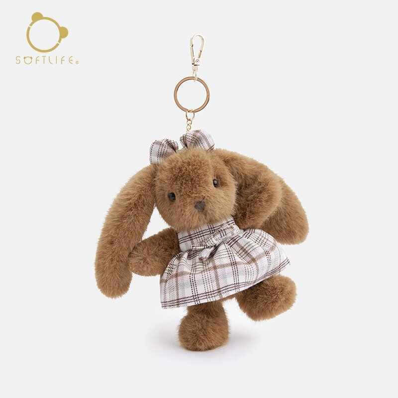 Подвеска в виде кролика Softlife, маленькая кукла-подвеска для сумки, плюшевая игрушка, ключница, украшение, подарок на