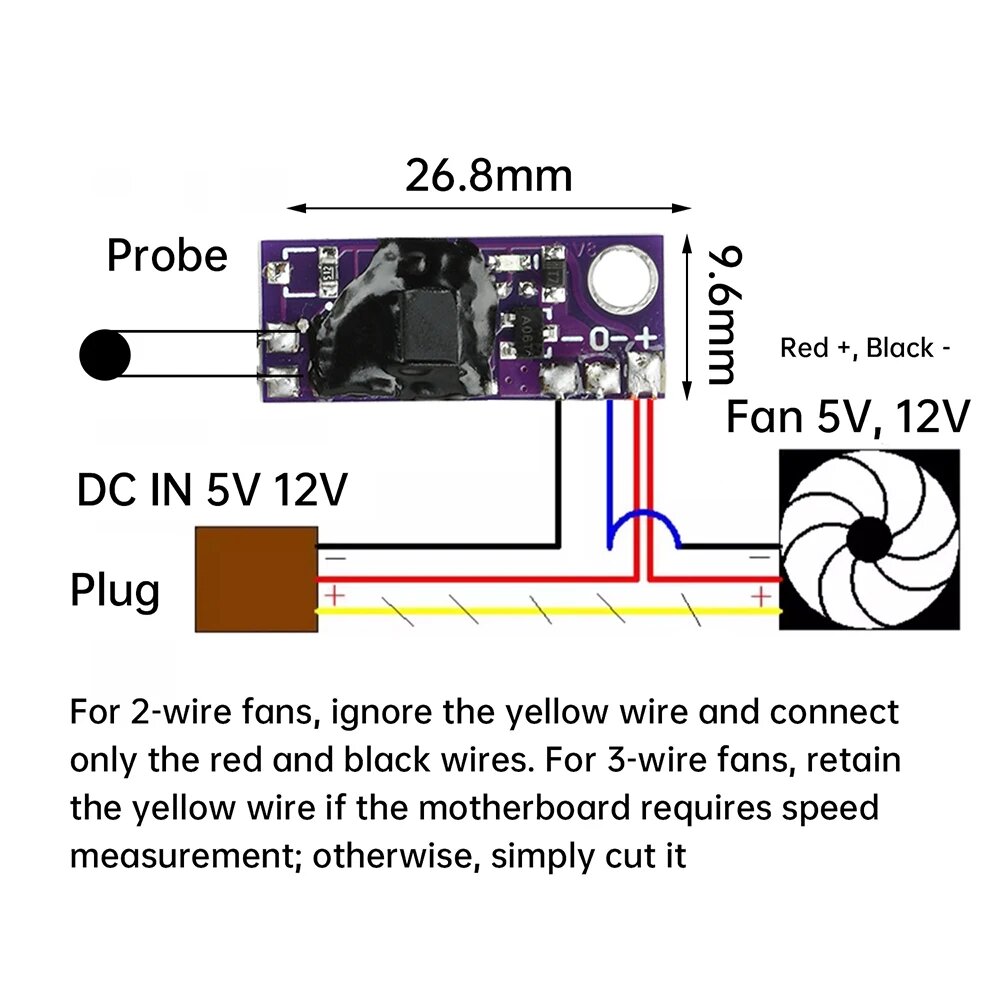 5 В 12 В вентилятор контроль температуры драйвер скорости контроллер двигателя для радиатора процессора аксессуар питания