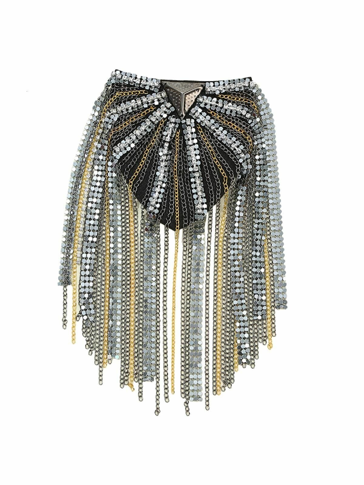 Металлические эполеты с бахромой, цвет пистолета