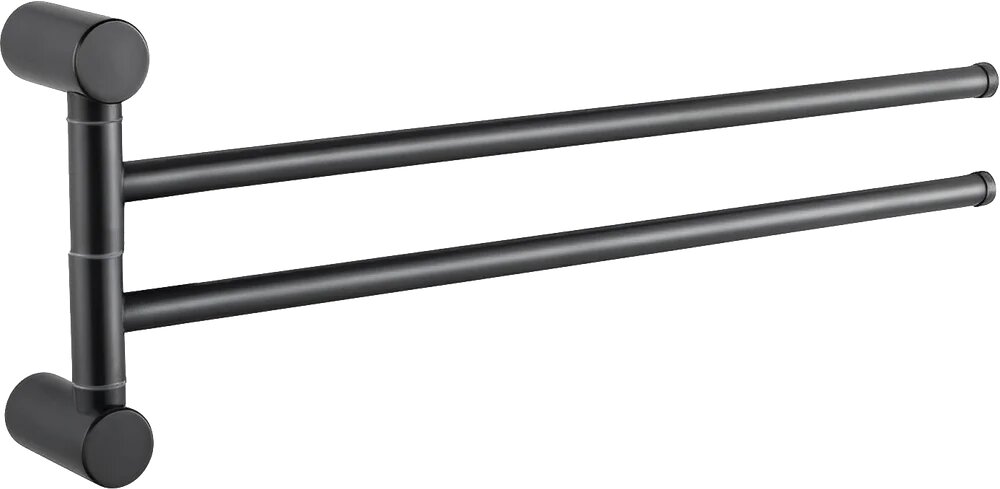 Держатель для полотенец Haiba HB84-7 HB8412-7 поворотный, черный, матовый, из нержавеющей стали, держатель для полотенец в ванную, двойной, круглый