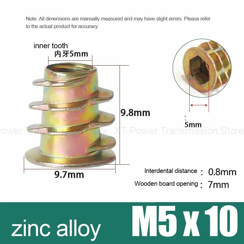 Фланцевые гайки М4-М10 из цинкового сплава 6-30 мм 10 PCS, M5x10 With cover