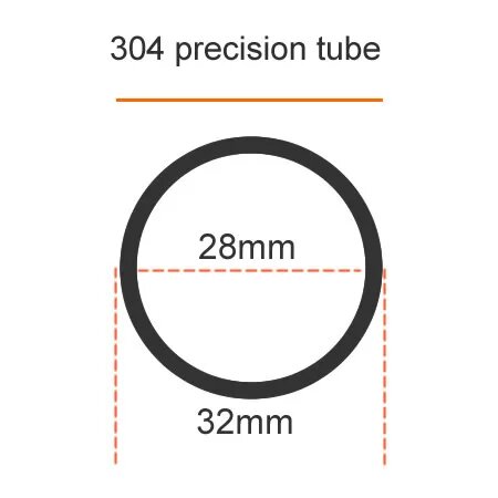 Труба из нержавеющей стали 304 32 мм 32x2mm, 300mm