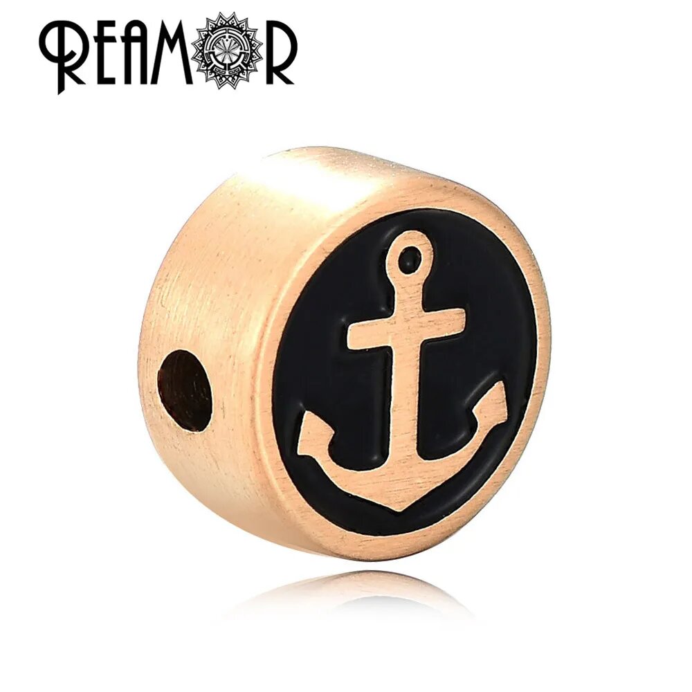 Бусина Nautical Anchor Rose Gold из нержавеющей стали