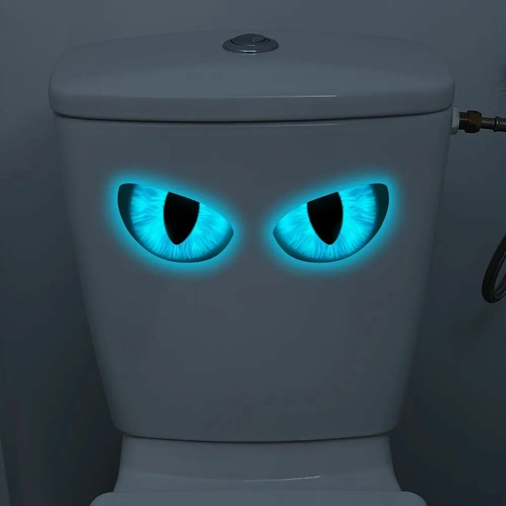 1 шт. Светящаяся в темноте зеленая наклейка на крышку унитаза - съемная водонепроницаемая самоклеящаяся наклейка для ванной комнаты