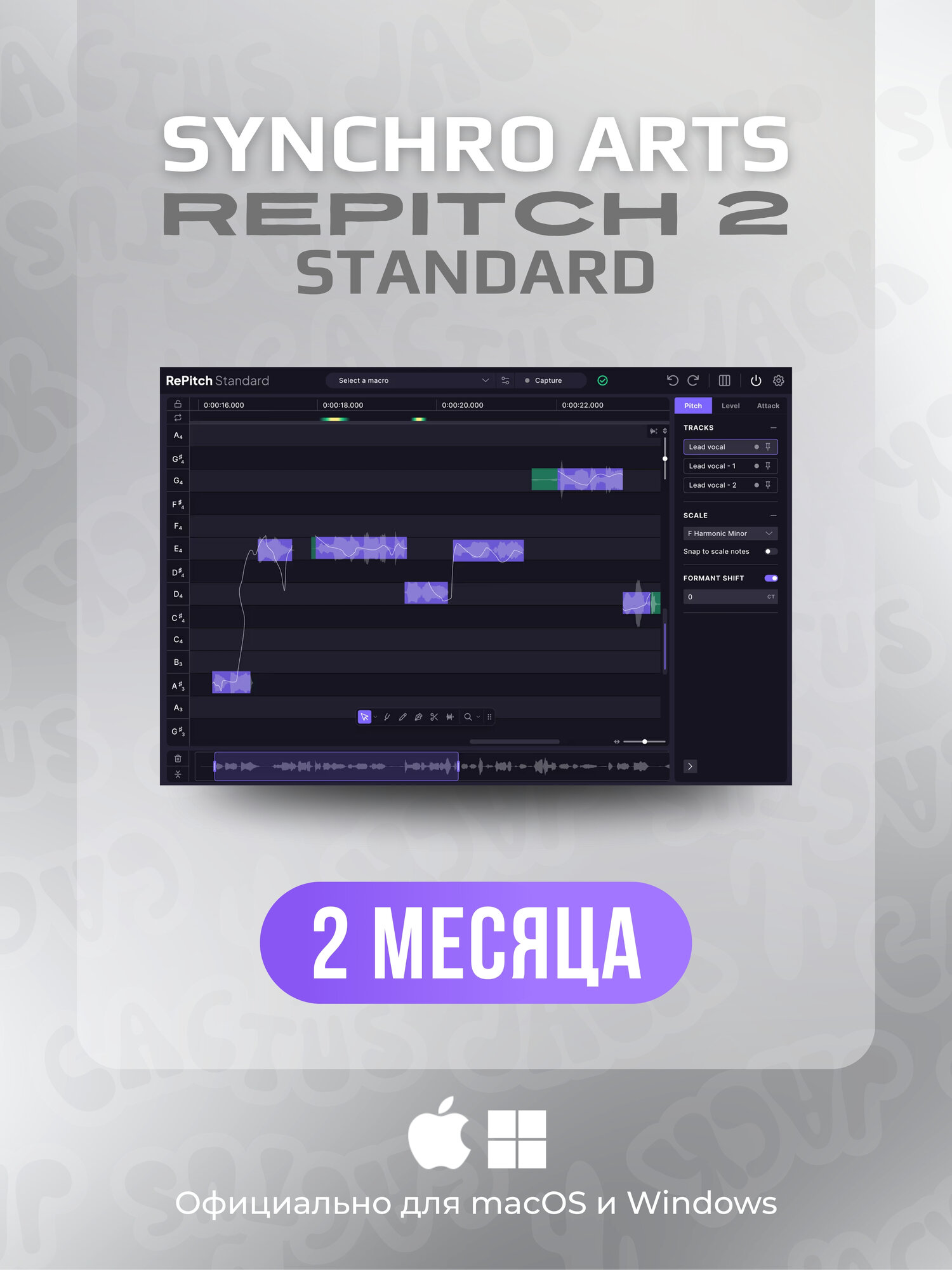 Synchro Arts RePitch 2 Standard, на 2 месяца (Лицензионный ключ), для Windows & macOS