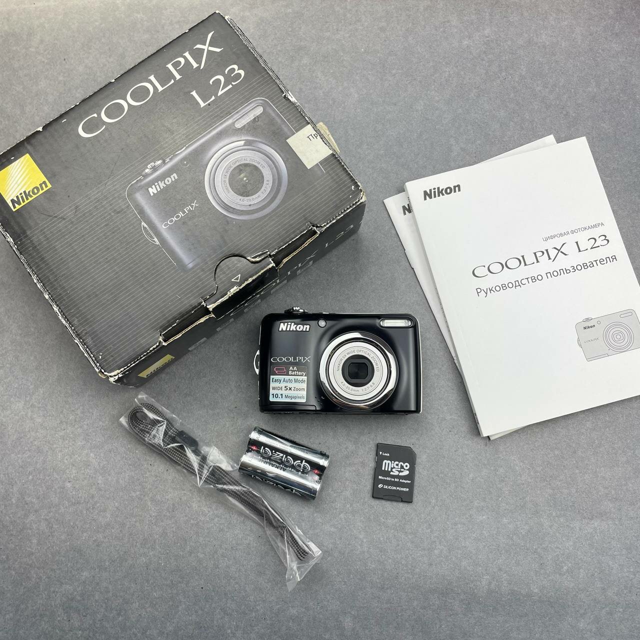 Цифровой компактный фотоаппарат Nikon Coolpix L23, черный, с коробкой