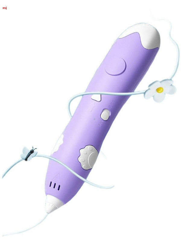 3д ручка беспроводная низкотемпературная с большим набором с пластиком в качестве детского подарка, Пурпурный