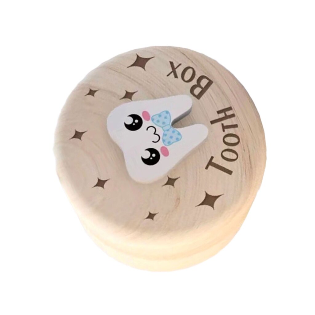 Деревянная коробка для детских молочных зубов для мужчин и женщин-Blue Elf