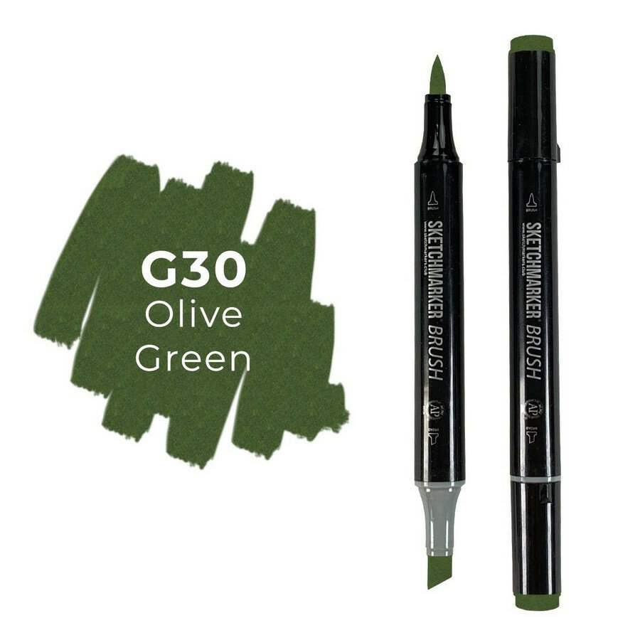 Маркер художественный SketchMarker Brush Pro, G30 Olive Green (SketchMarker G30)