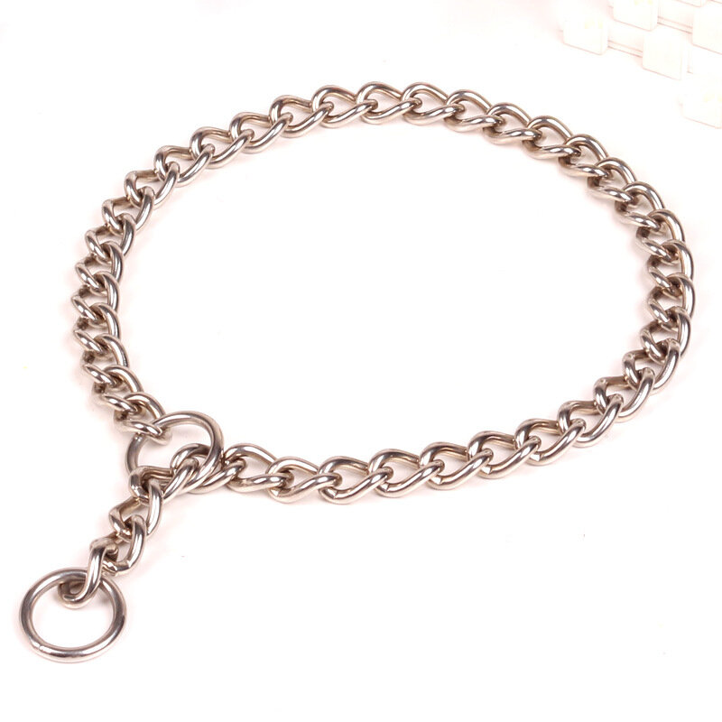 Нержавеющая стальная ошейник-цепь P-образная, толщина 3.0 мм, размер S, одиночный экземпляр для ошейников для животных,