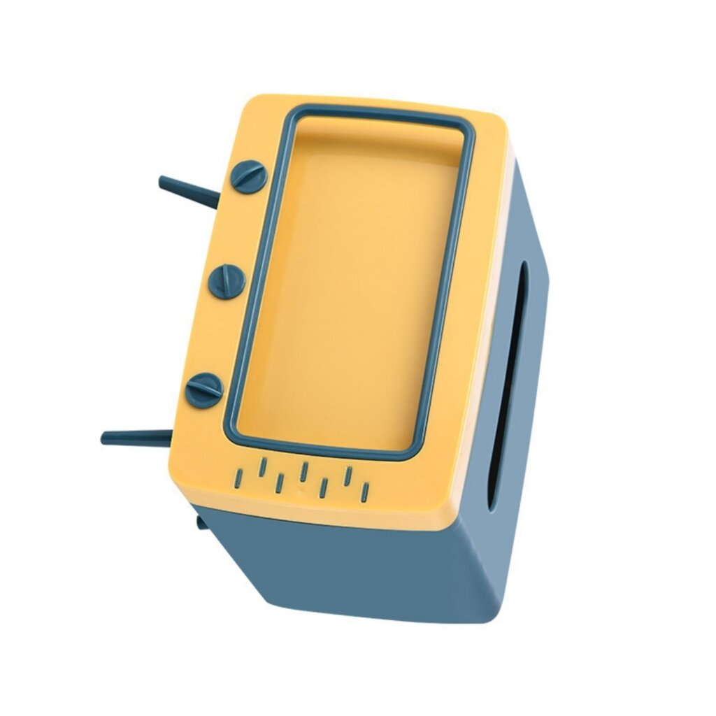 Креативная милая коробка для салфеток в стиле ретро для телевизора с практичным многофункциональным настольным держателем мобильного телефона-синий