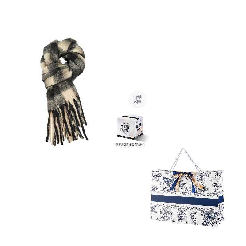 Шарф Black White Plaid MK-WJ1094-01 для мужчин