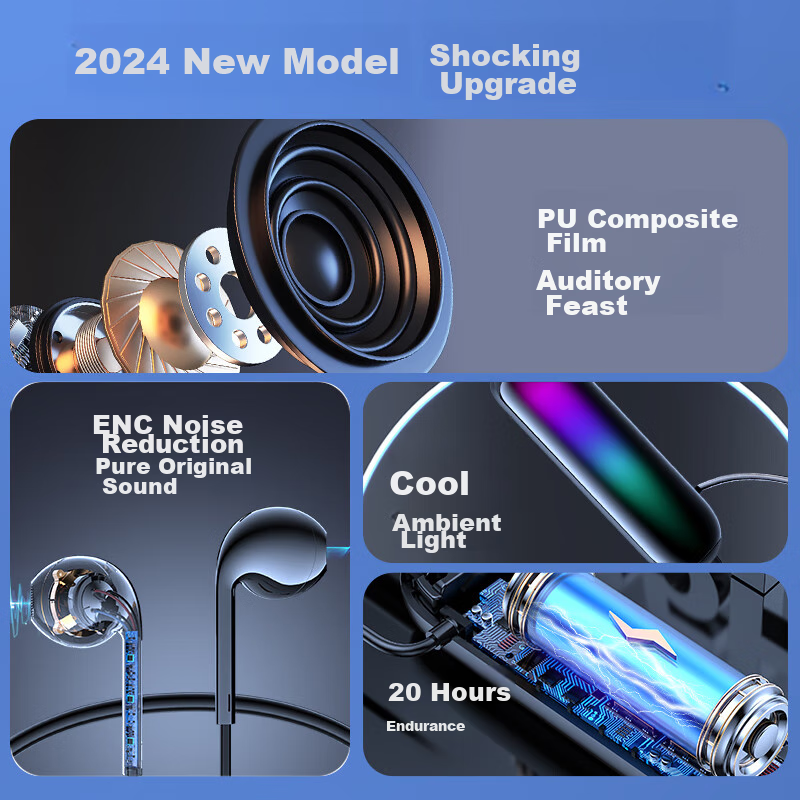 Good Shepherd Wireless Monitoring Headphones for TikTok Live Streaming, Singing, Sound Card, Live Streaming, Product Promotion, In-Ear Monitoring, Noise Reduction, Neckband, Earbuds, Outdoor Sports, Running, In-Ear Gaming Headset