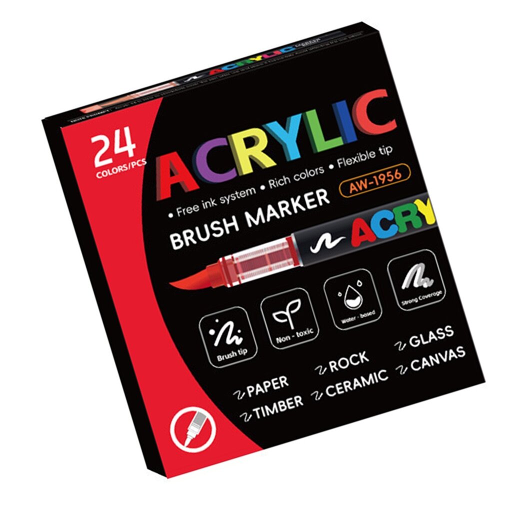 Универсальный акриловый фломастер, мягкий кончик кисти, акриловый фломастер для рисования