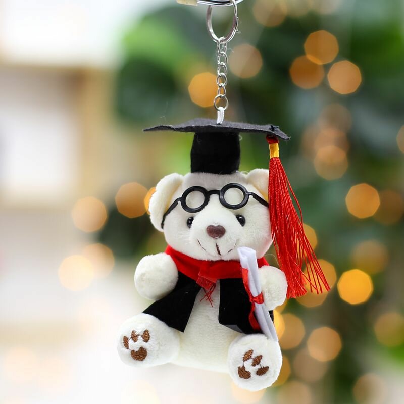 Выпускной сезон доктор медведь плюшевая игрушка кукла мастер-класс бакалавра сувенир кукла кукла оптом Бежевые очки