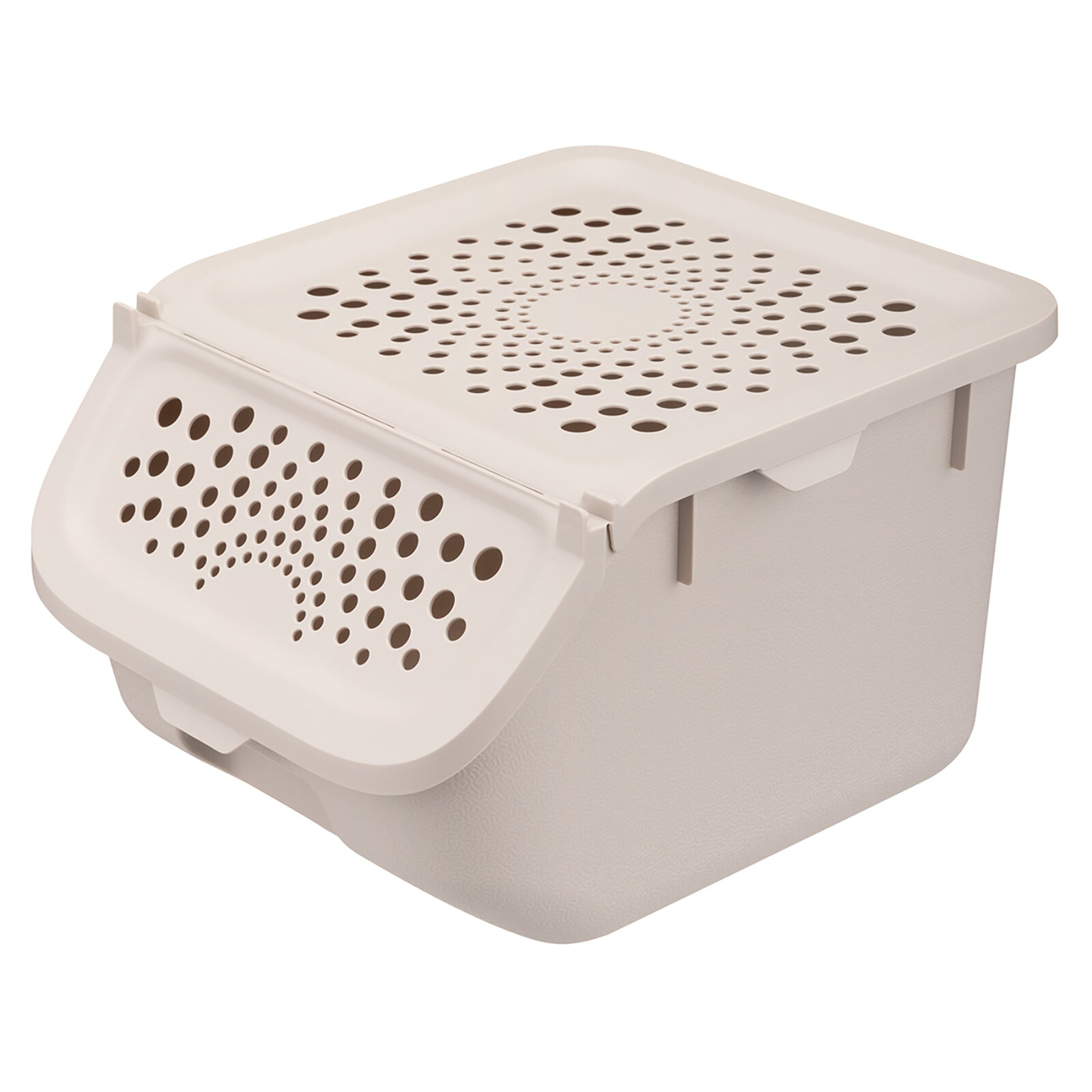 Контейнер Бытпласт Phibo, 7,8л, для овощей, светло-бежевая, отверстия для вентиляции