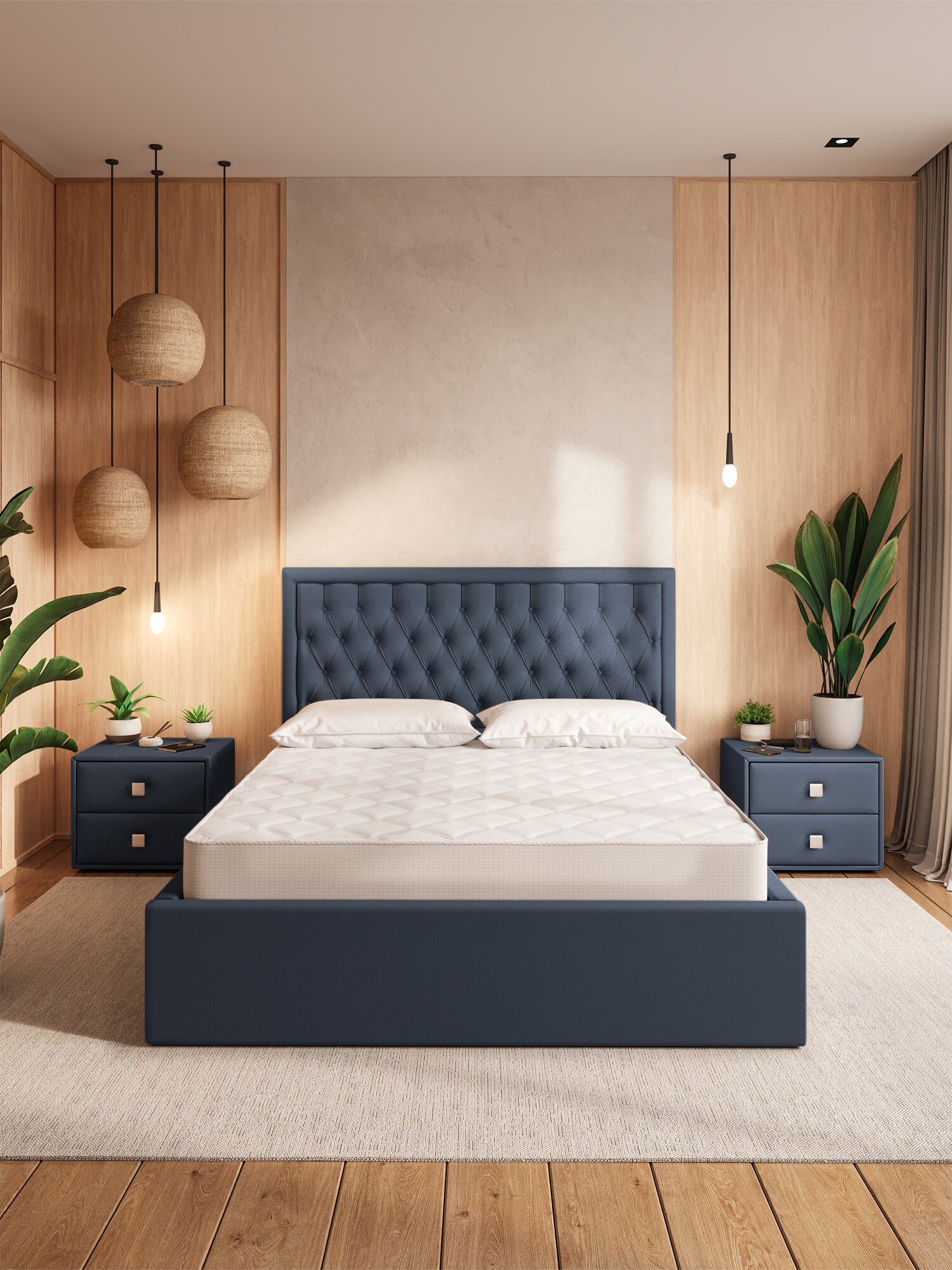 Кровать двуспальная 160х200 с подъемным механизмом, Валенсия с мягким изголовьем для дома и спальни, ортопедическое основание, ящик для белья