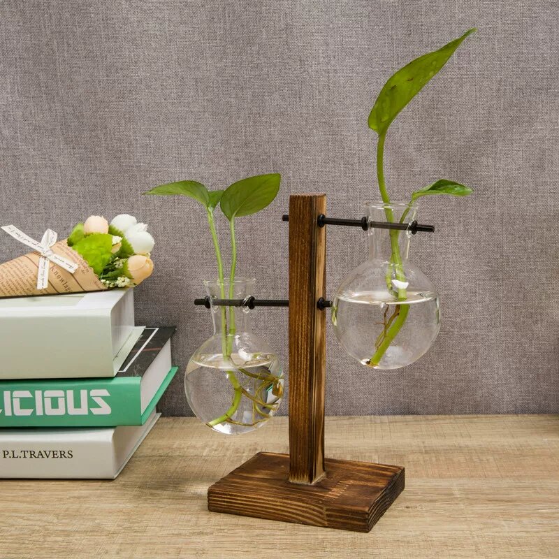 Гидропонная растение-украшение в стиле Ins: зеленая редиска в стеклянной бутылке, креативный простой декор для тумбы