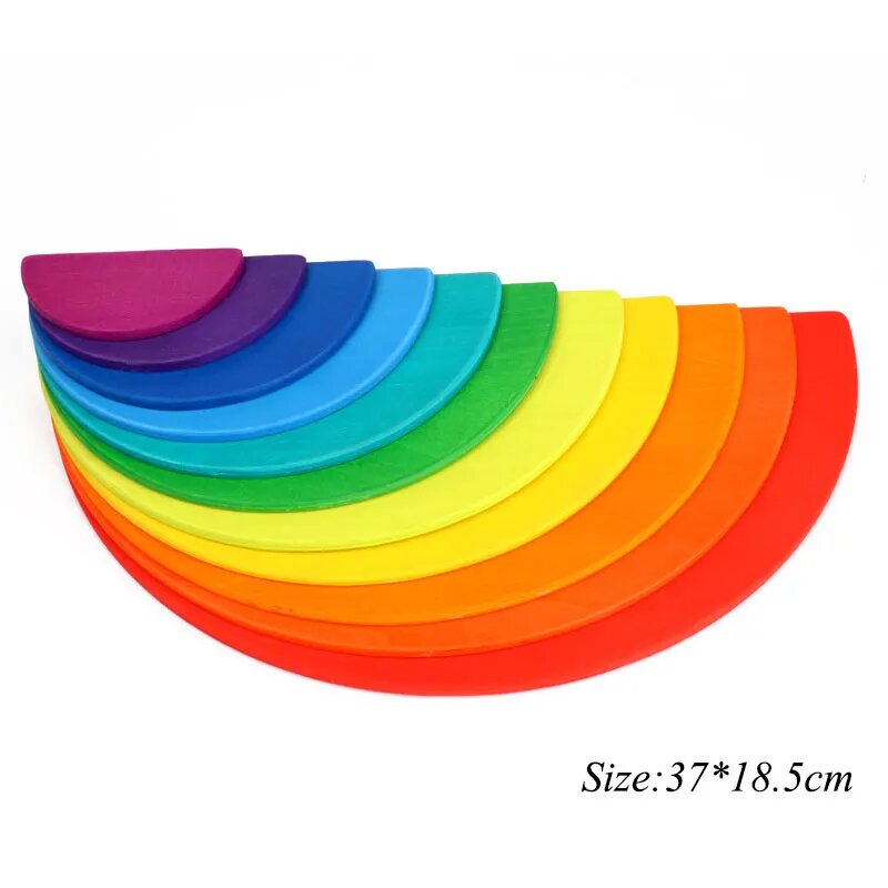 Арочные радужные блоки, большие деревянные игрушки, натуральные радужные штабелируемые блоки, креативная игрушка Монтессори, развивающие игрушки для детей