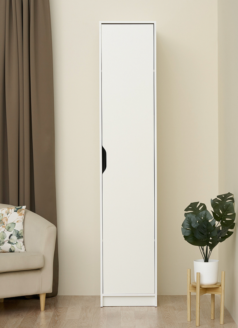 Шкаф-пенал для одежды Руна ШК 01, белый/белый (416х2100х500мм)