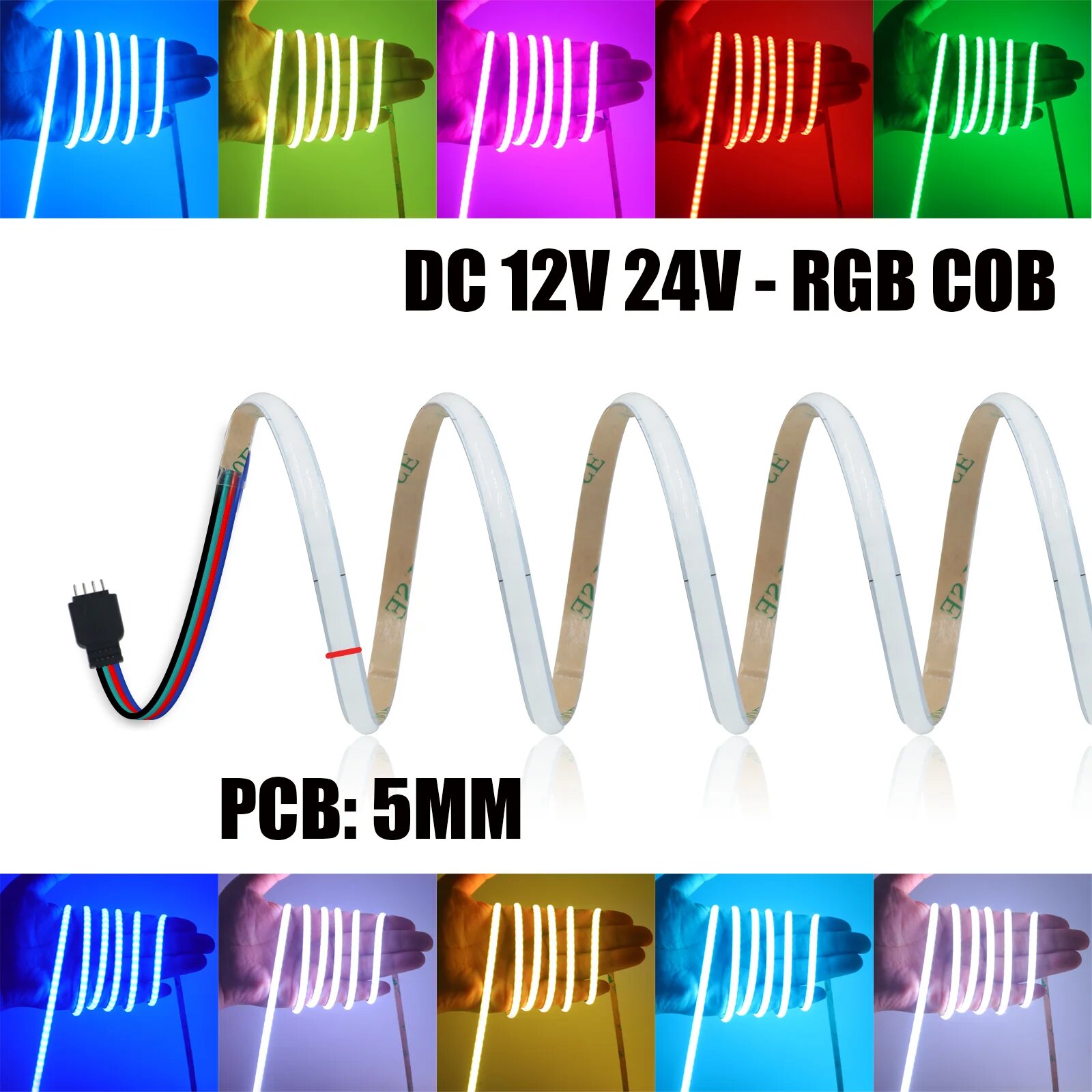RGB COB светодиодная лента RGBCW 5 мм 1PC X 2m, DC 24V