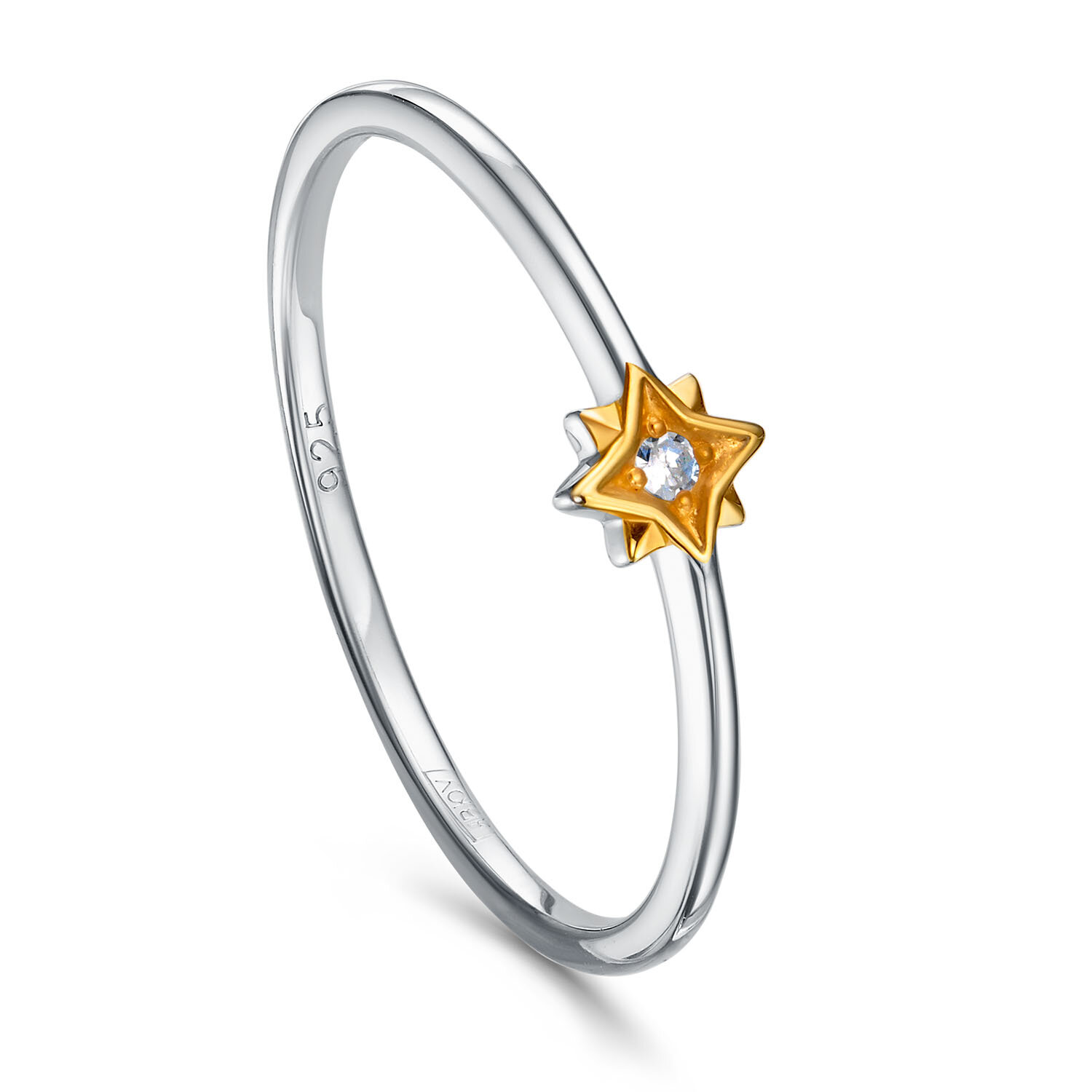 Кольцо, серебро, 925 проба, бриллиант