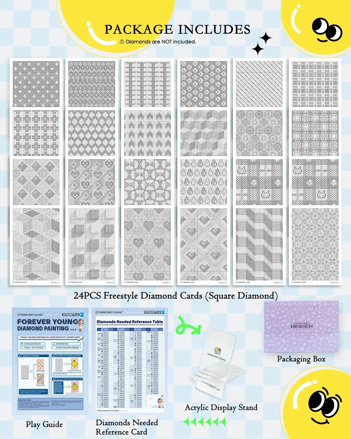 Forever Young Карты для алмазной живописи 24 шт. Square