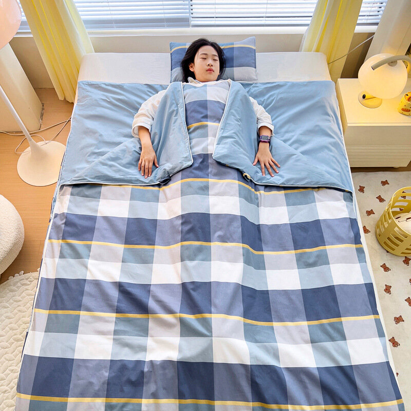 100% хлопковый мультяшный спальный мешок для больших детей, анти-ударное одеяло, детский сад, четыре сезона, чистый хлопок, теплое, съемное, стираемое хлопковое одеяло оптом