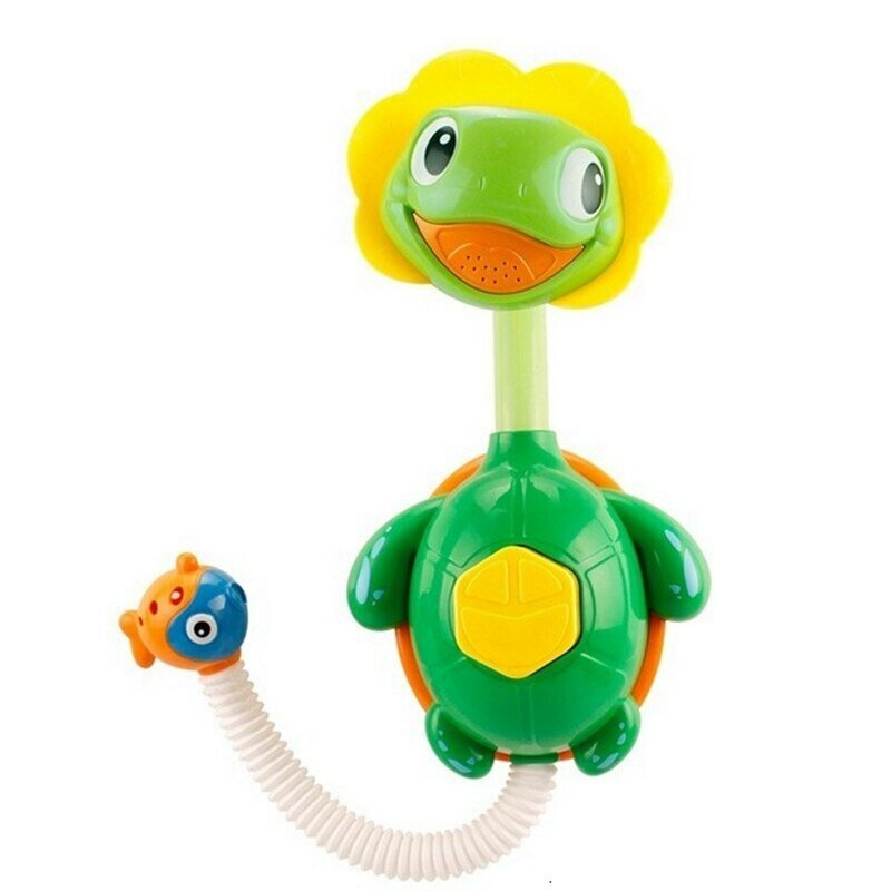 Детская ванна Вода Спрей Ванна Дети Ванна Спрей Всасывающая подушка Складная Спрей Кран Черепаха Играть Детский Душ Игрушки Ванная Игрушки (Зеленый)