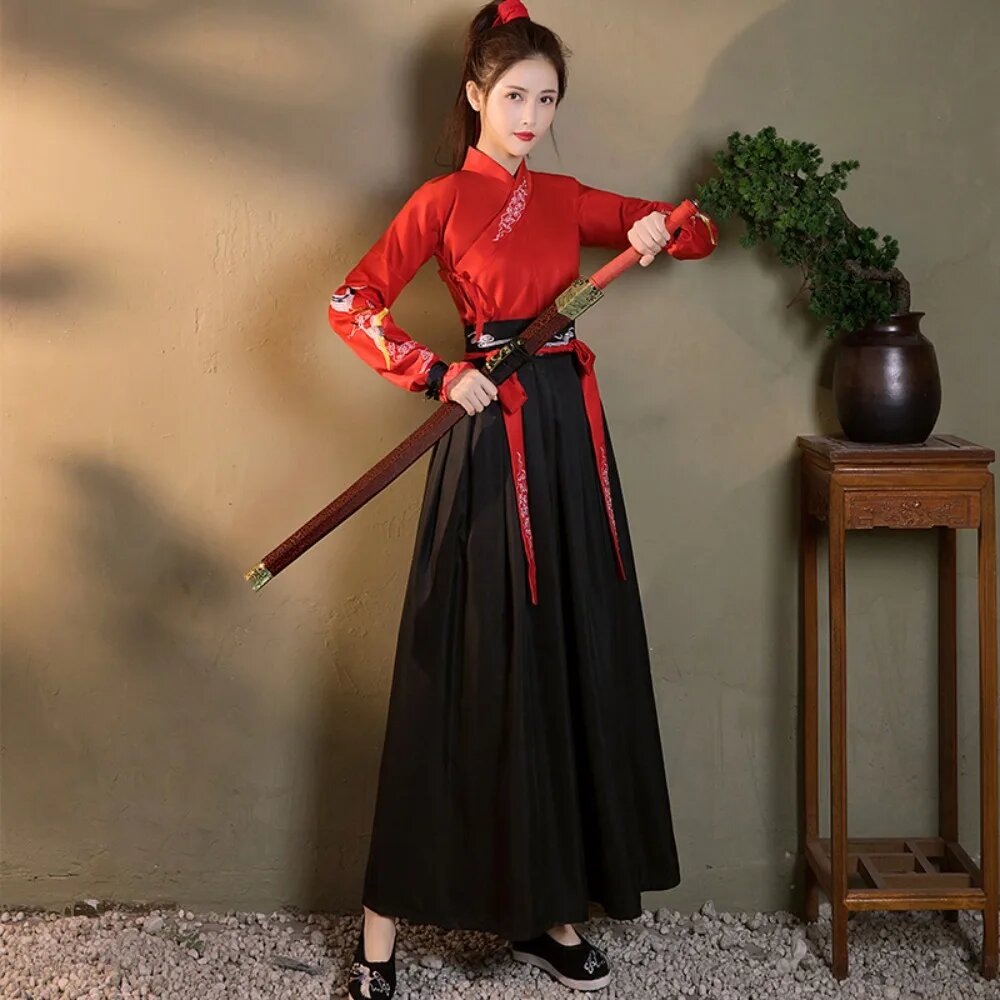 Женский ханьфу костюм полиэстер XL, Бежевый, Бежевый