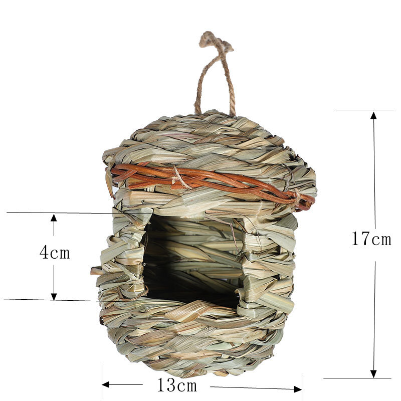 Новая плетеная вручную соломенная клетка для птиц, уличное теплое подвесное гнездо для птиц, соломенное гнездо-домик для птиц, товары для животных, декоративное гнездо для птиц для дома.