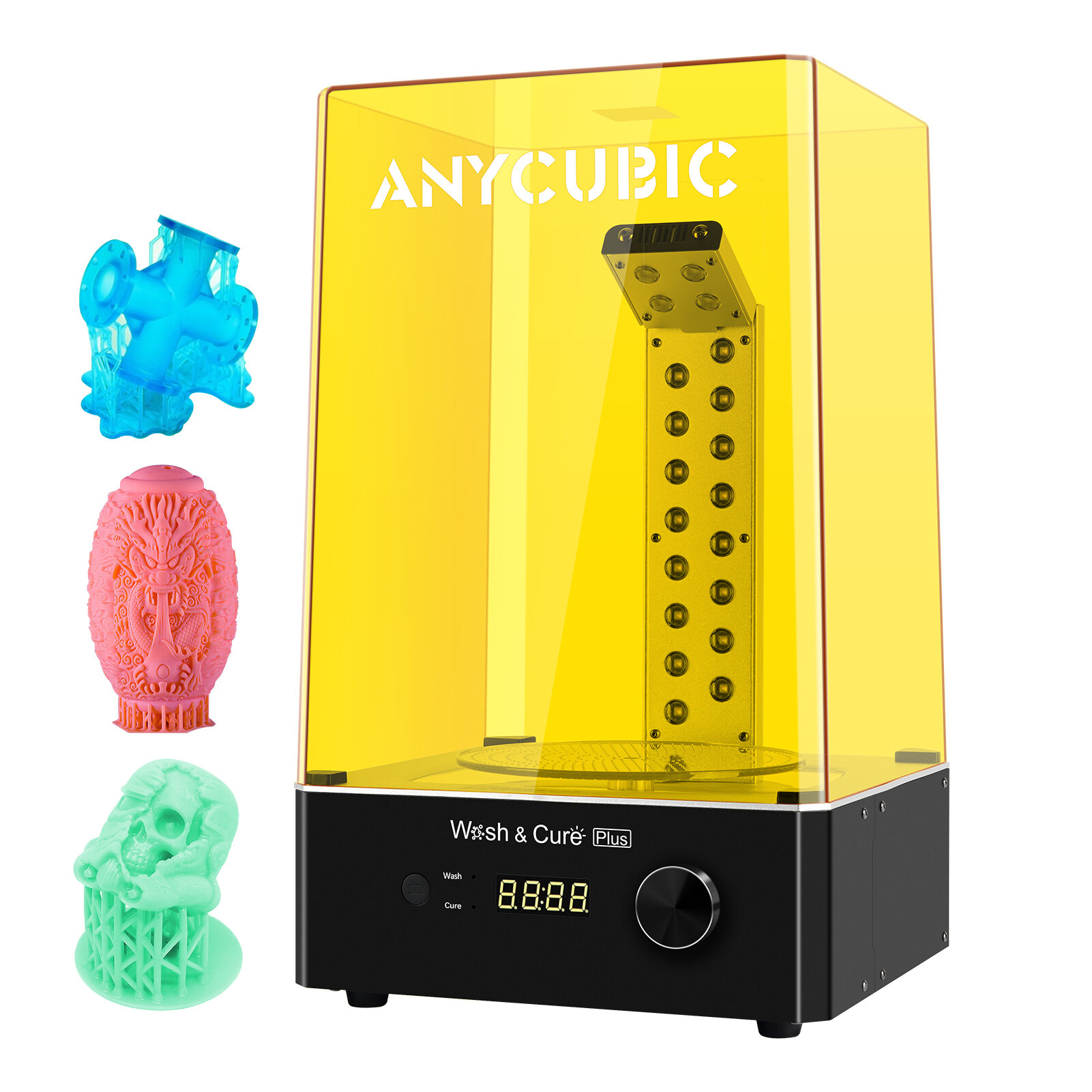ANYCUBIC Wash and Cure Plus Машинка стирки и полимеризации 2 в 1 с L-образной лентой полимеризационного света и вращательной платформой для полимеризации, совместимая с 3D-принтером Mars Pro Photon Mono X LCD 8.9 дюймов, размер стирки