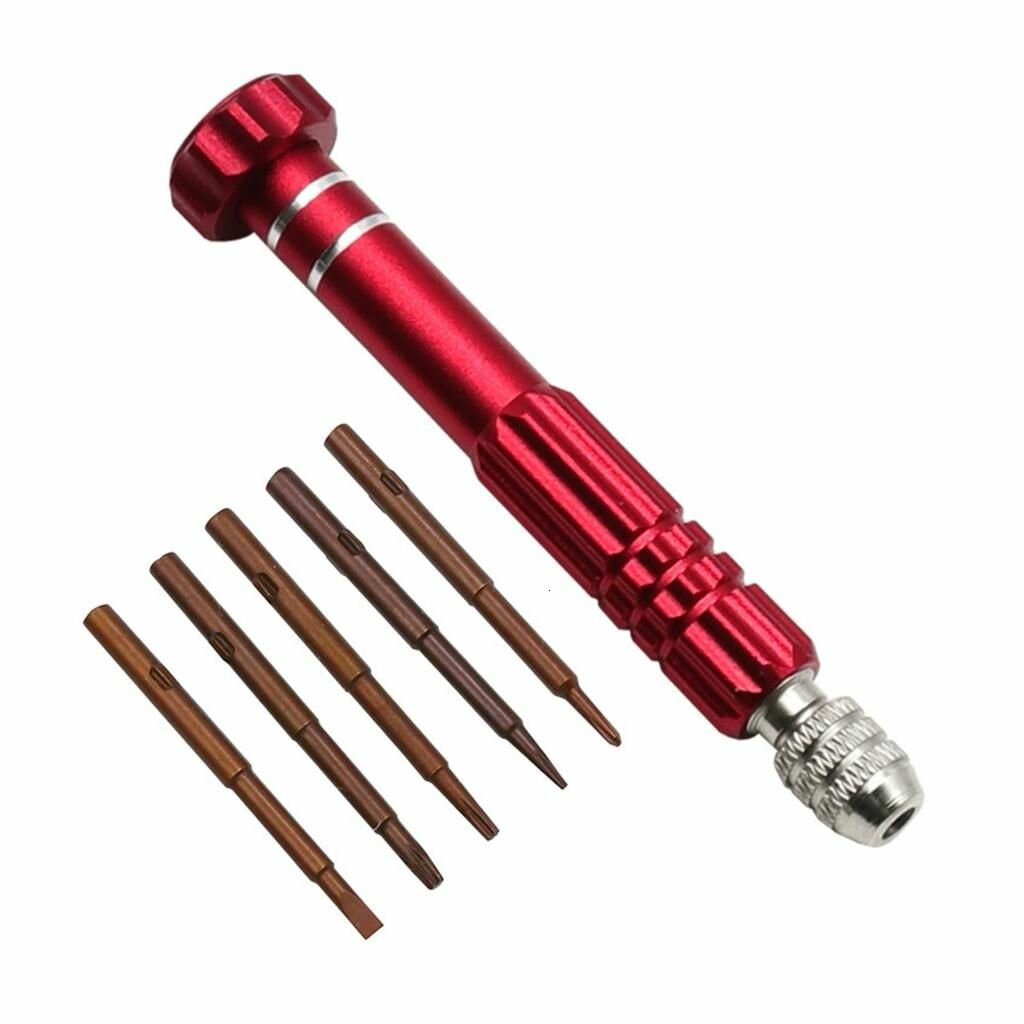 Набор отверток с противоскользящей ручкой для бытового ремонта, красный