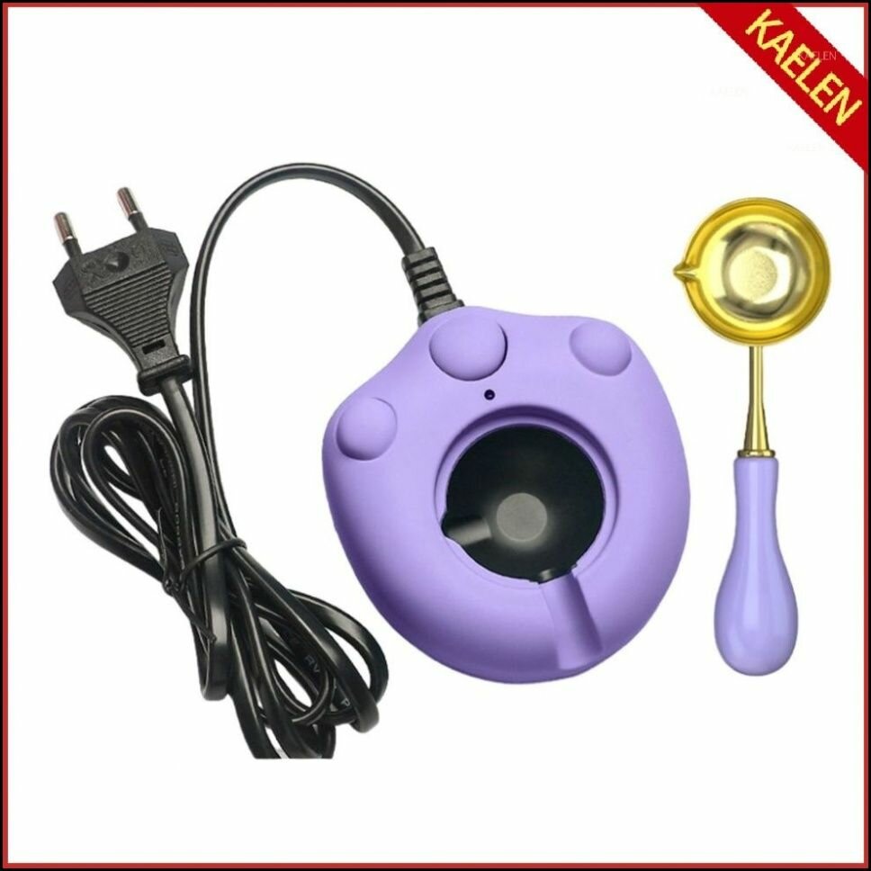 Эксклюзивный прибор для плавления сургучных палочек, штампов и бусин оснащен металлической ложкой и выполняет функцию электронагревателя