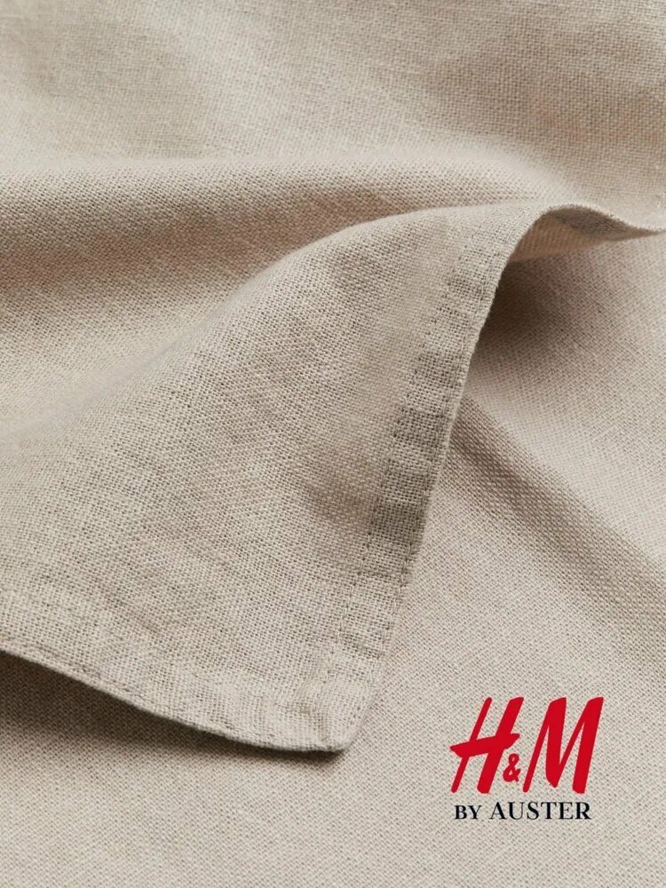 Сервировочные салфетки H&M HOME из льняно-хлопковой ткани, комплект 2 шт, 45×45 см, светло-бежевые