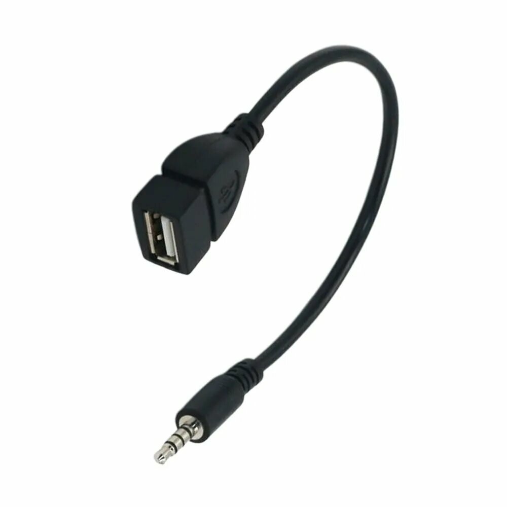 Аудиокабель 3.5 мм/USB 2.0 Type-A, 1 м, черный