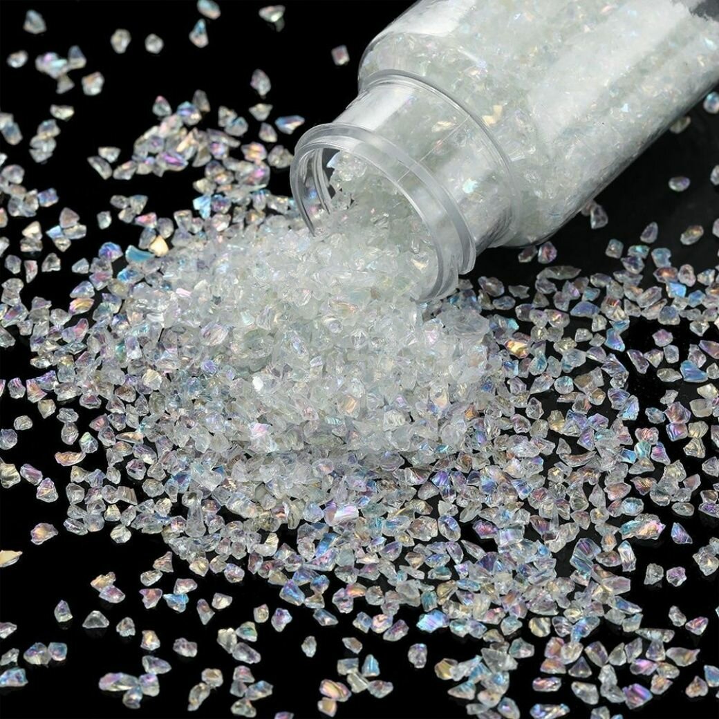Эксклюзивные белые кристаллы для смолы эпоксидной, алмазная стеклянная крошка 30ml