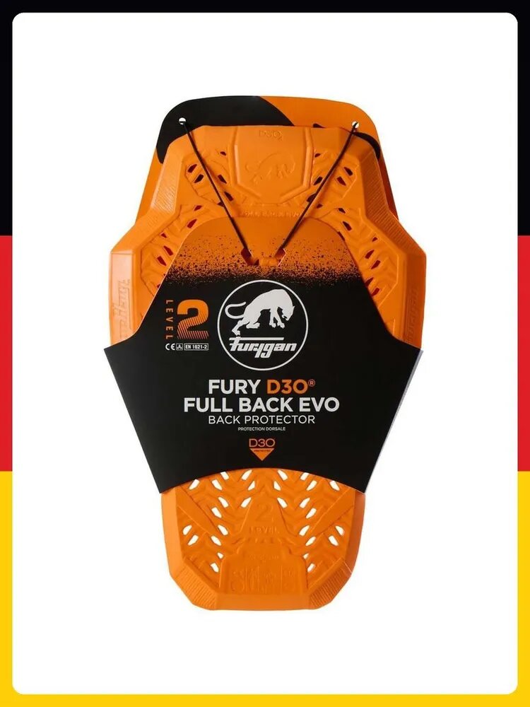 Furygan Защита спины FURY D3O® FULL BACK EVO, размер: Универсальный, оранжевый