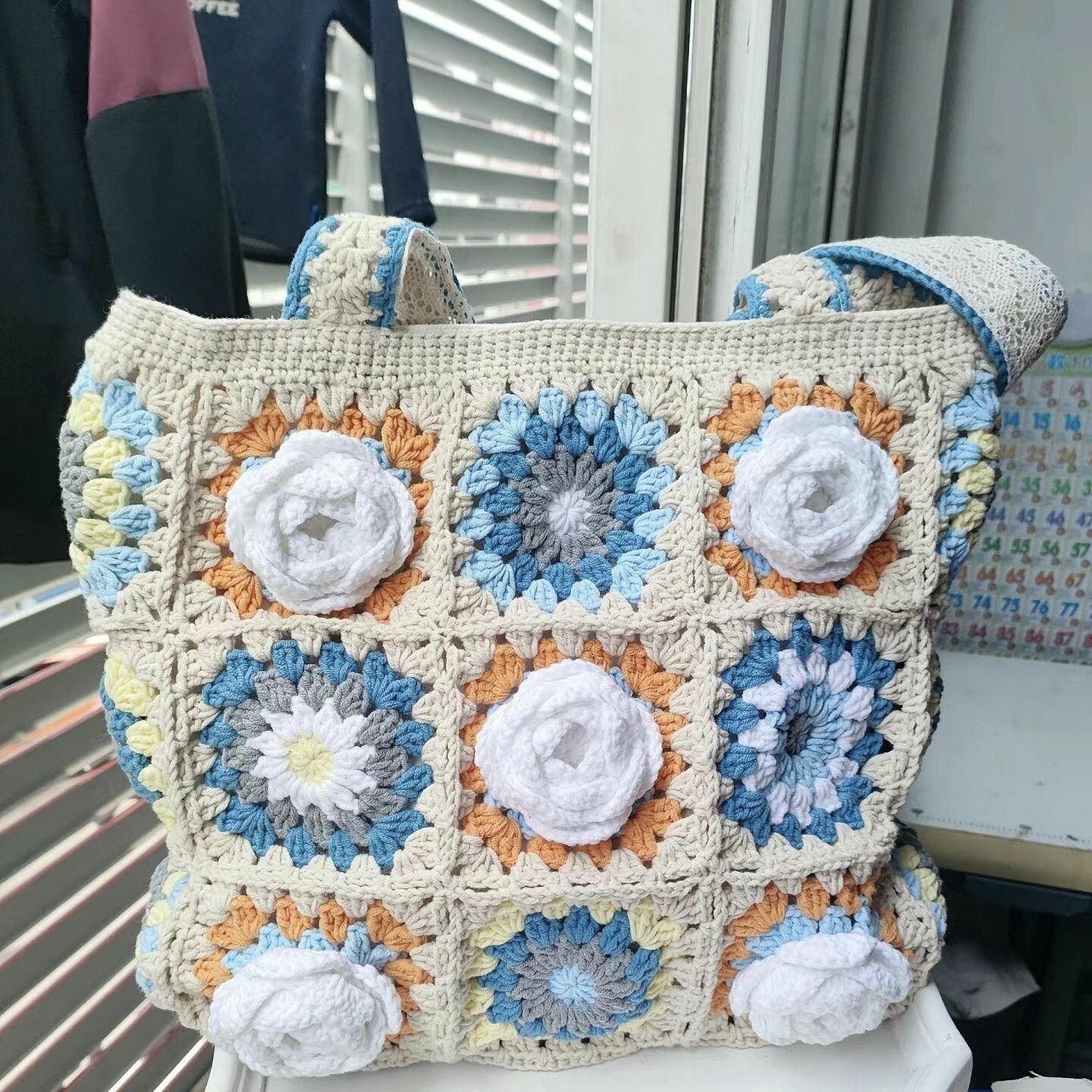 Набор для рукоделия SG Camellia Granny Grid, сумка через плечо, подарок для лучшей подруги