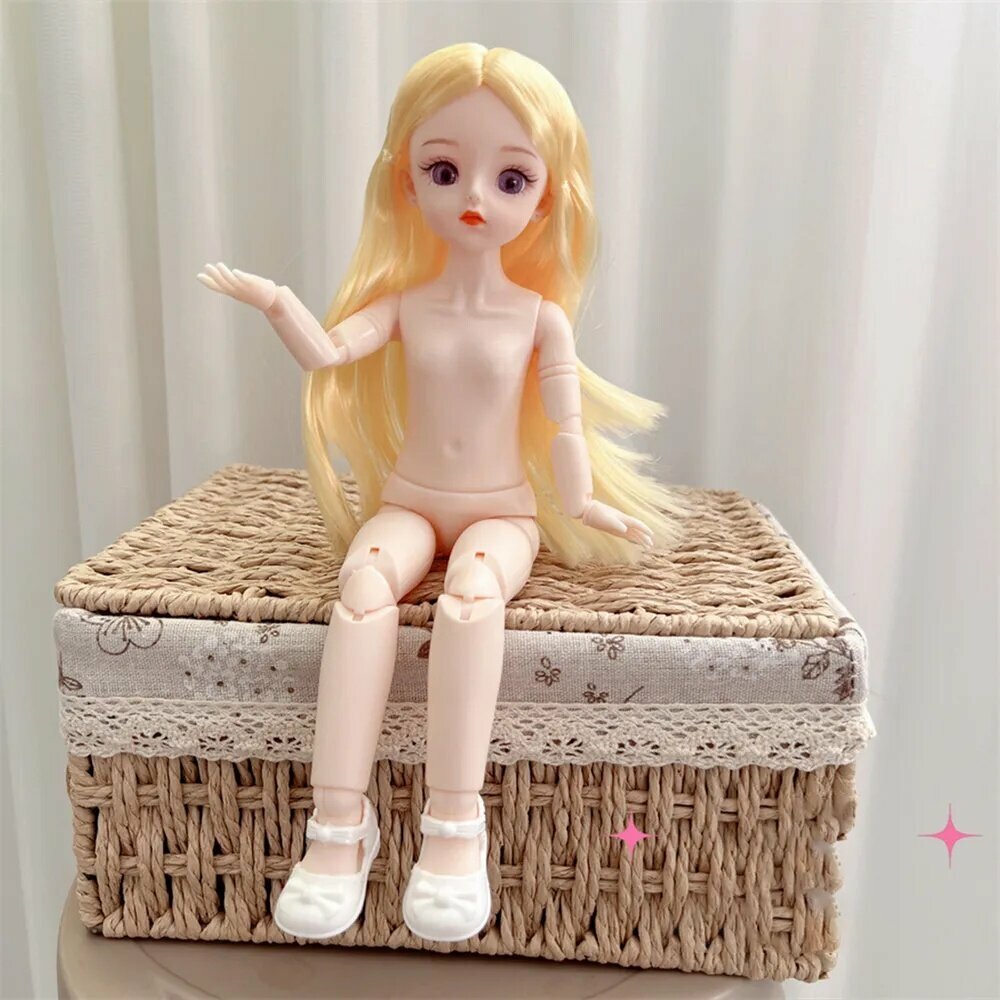 BJD кукла с 20 шарнирами, 30 см, золотые прямые волосы, фиолетовые глаза, с головой, телом и обувью