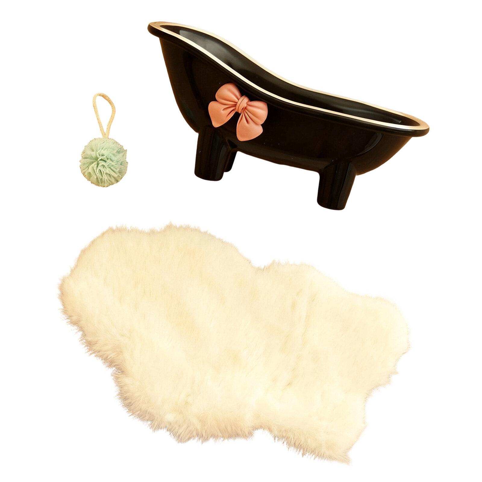 Маленькая ванна с мочалкой 1/12 мебель для ванной комнаты кукольного домика