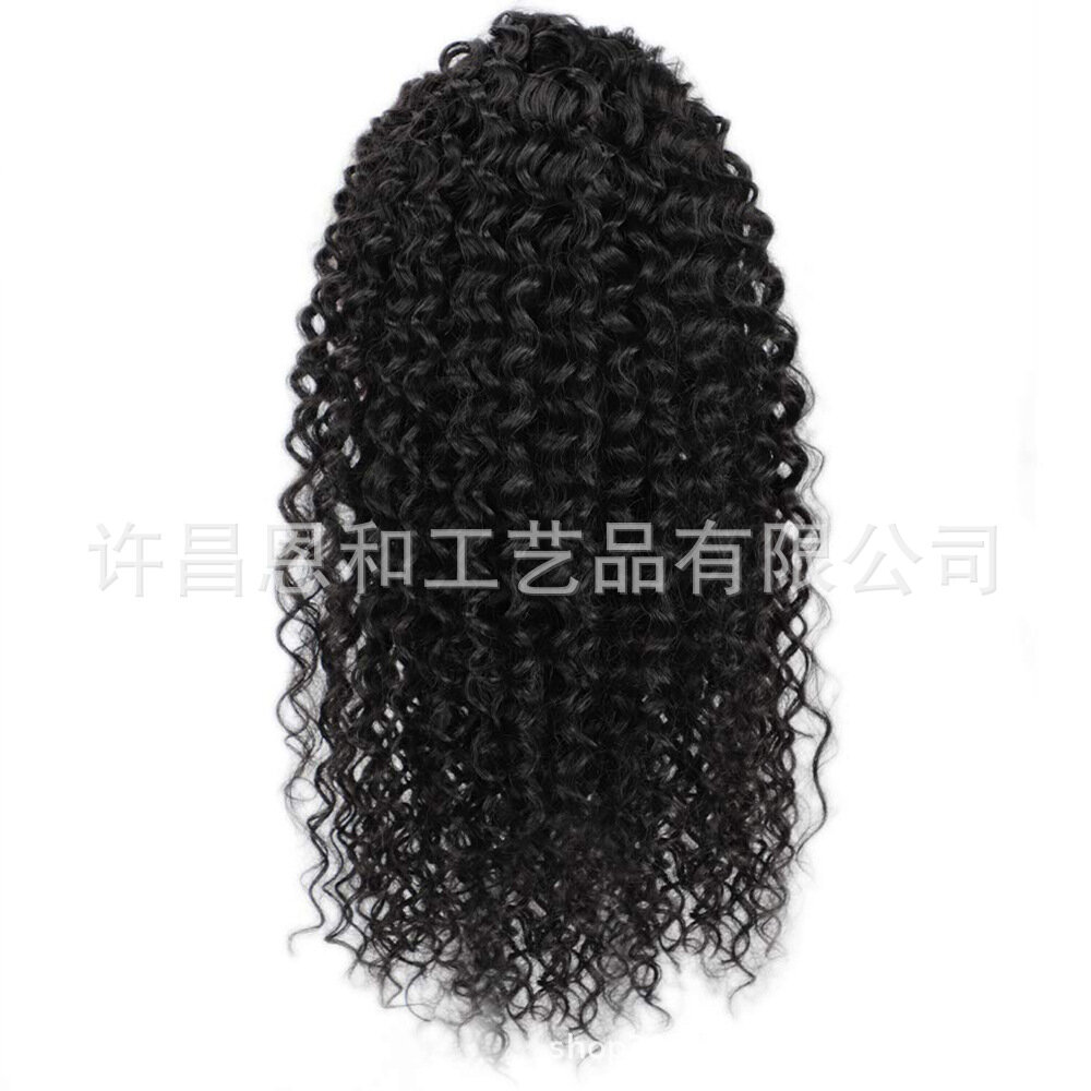 Африканский маленький кудрявый парик с хвостиком для женщин, пушистый синтетический эластичный сетчатый хвостик с завязками