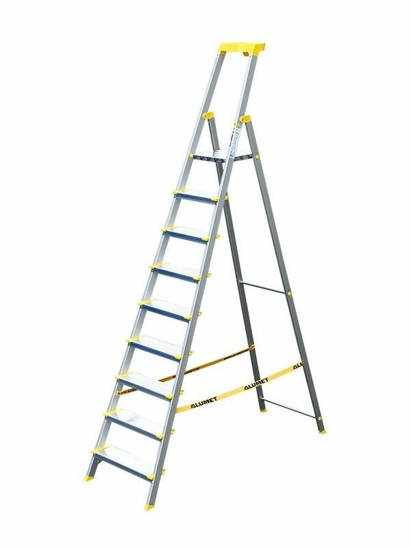 Стремянка алюминиевая профессиональная с анодированным покрытием с органайзером