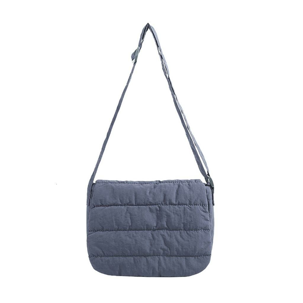 Кроссбоди женская из хлопка с утеплителем, Синий