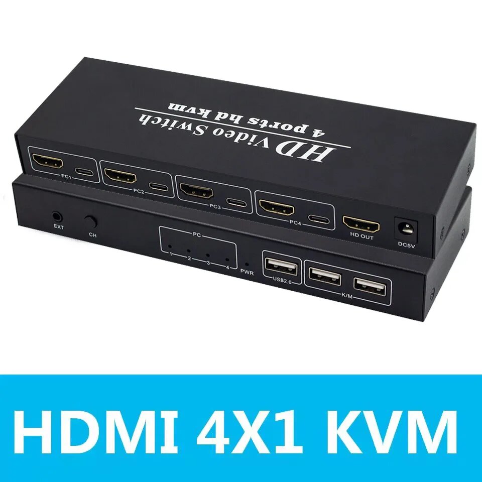 WIISTAR 4K HDMI KVM переключатель 4х1