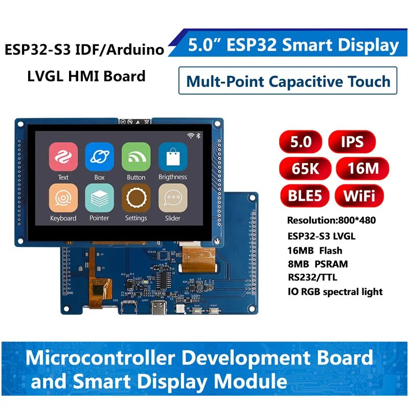 ESP32 Smart Display 5.0" IPS 800x480 WiFi BLE