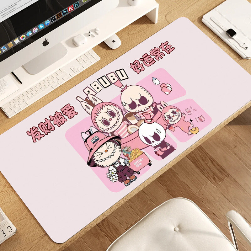 Очень большой коврик для клавиатуры и мыши с изображением игрушки Лабубу, Подтягивающие брюки 05+ 900*400*2 мм