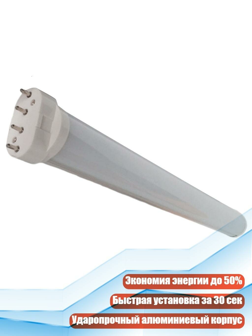 Светодиодная лампа 2G11, 18 Вт, 1800 лм, Белая молочная оболочка, которая